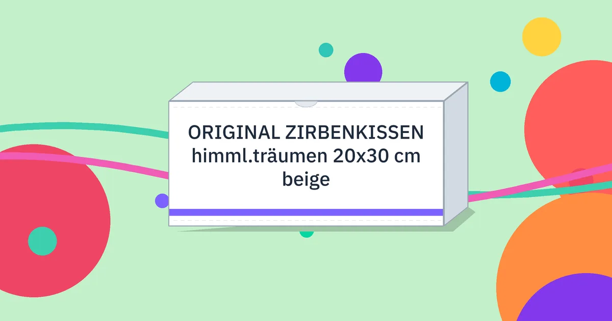 Symbolbild: Packung mit der Aufschrift ORIGINAL ZIRBENKISSEN himml.träumen 20x30 cm beige (PZN 11095274) – Verfügbarkeit und Bezug in Apotheken in Frankfurt am Main