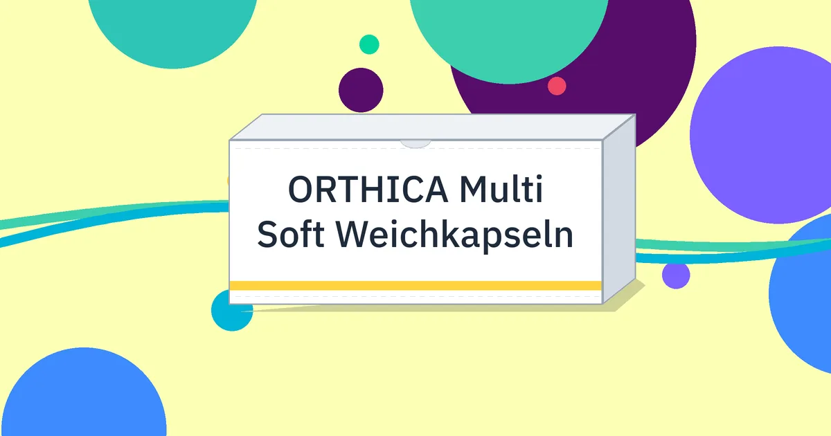 Symbolbild: Packung mit der Aufschrift ORTHICA Multi Soft Weichkapseln (PZN 19774017) – Verfügbarkeit und Bezug in Apotheken in Frankfurt am Main