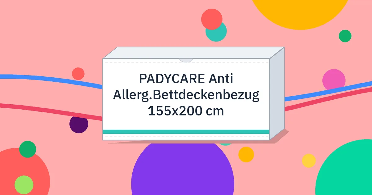 Symbolbild: Packung mit der Aufschrift PADYCARE Anti Allerg.Bettdeckenbezug 155x200 cm (PZN 03511563) – Verfügbarkeit und Bezug in Apotheken in Frankfurt am Main