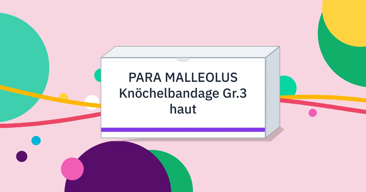 Symbolbild: Packung mit der Aufschrift PARA MALLEOLUS Knöchelbandage Gr.3 haut (PZN 13763478) – Verfügbarkeit und Bezug in Apotheken in Frankfurt am Main