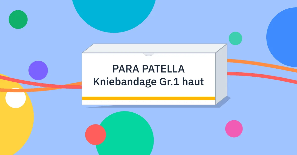 Symbolbild: Packung mit der Aufschrift PARA PATELLA Kniebandage Gr.1 haut (PZN 03317045) – Verfügbarkeit und Bezug in Apotheken in Frankfurt am Main