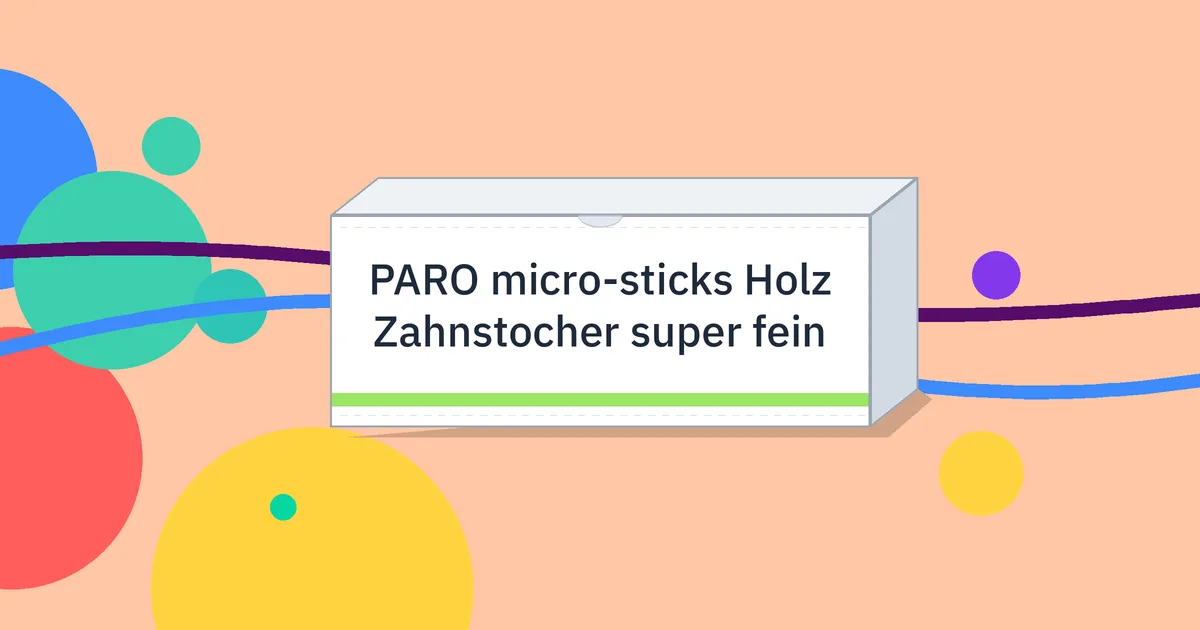 Symbolbild: Packung mit der Aufschrift PARO micro-sticks Holz Zahnstocher super fein (PZN 17373099) – Verfügbarkeit und Bezug in Apotheken in Frankfurt am Main