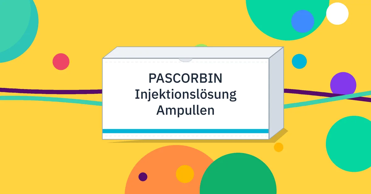 Symbolbild: Packung mit der Aufschrift PASCORBIN Injektionslösung Ampullen (PZN 00581273) – Verfügbarkeit und Bezug in Apotheken in Frankfurt am Main