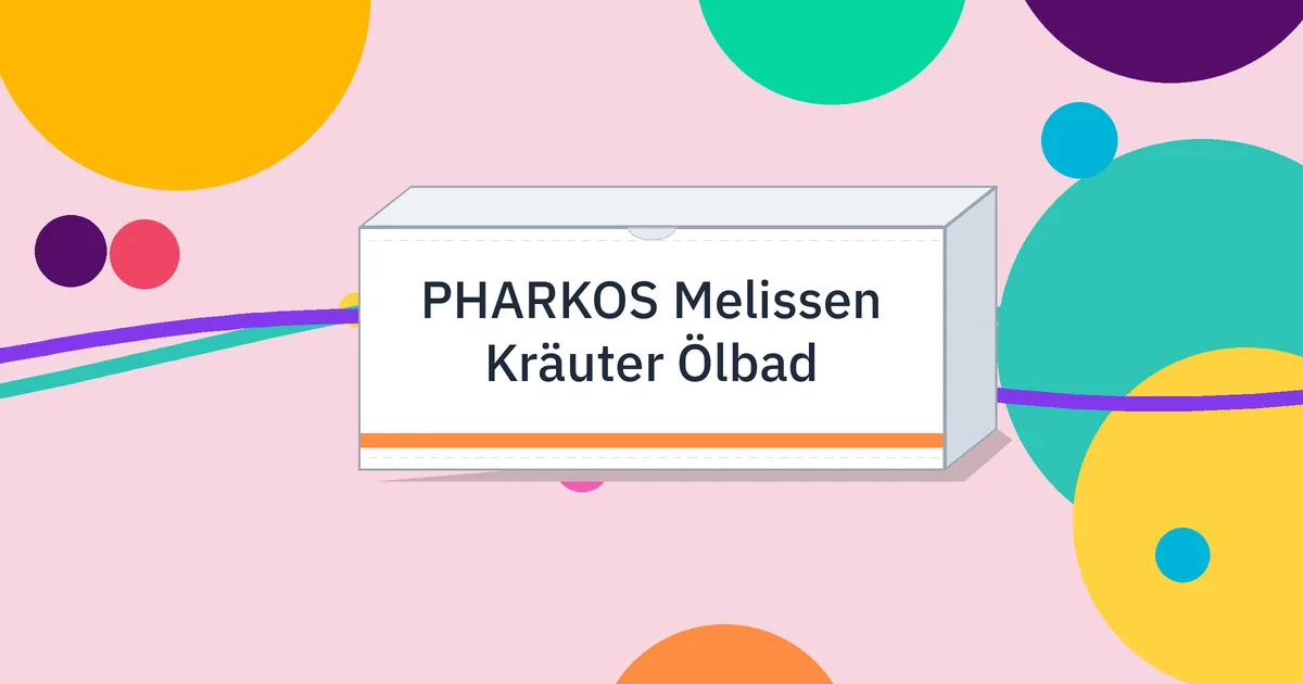 Symbolbild: Packung mit der Aufschrift PHARKOS Melissen Kräuter Ölbad (PZN 01801920) – Verfügbarkeit und Bezug in Apotheken in Frankfurt am Main