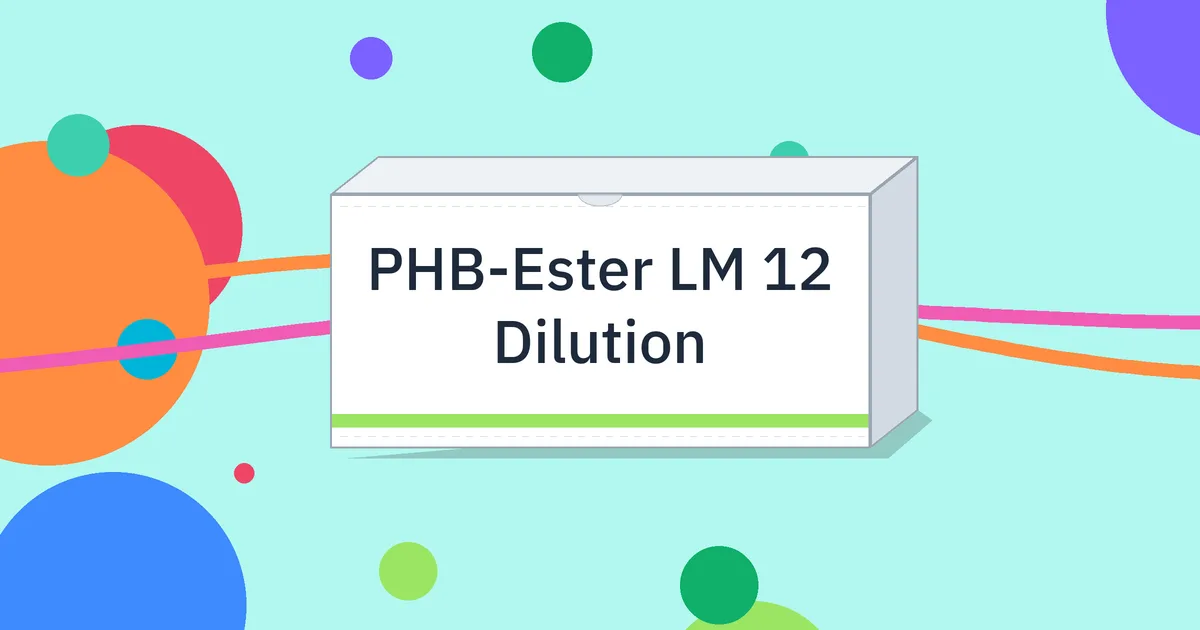 Symbolbild: Packung mit der Aufschrift PHB-Ester LM 12 Dilution (PZN 12978136) – Verfügbarkeit und Bezug in Apotheken in Frankfurt am Main