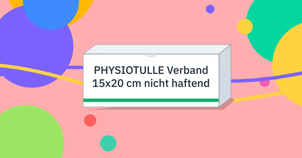 Symbolbild: Packung mit der Aufschrift PHYSIOTULLE Verband 15x20 cm nicht haftend (PZN 17310845) – Verfügbarkeit und Bezug in Apotheken in Frankfurt am Main