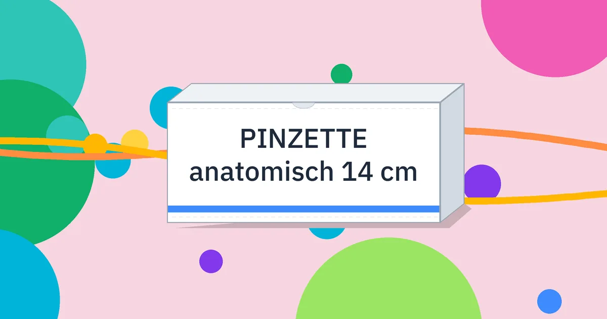 Symbolbild: Packung mit der Aufschrift PINZETTE anatomisch 14 cm (PZN 08922087) – Verfügbarkeit und Bezug in Apotheken in Frankfurt am Main