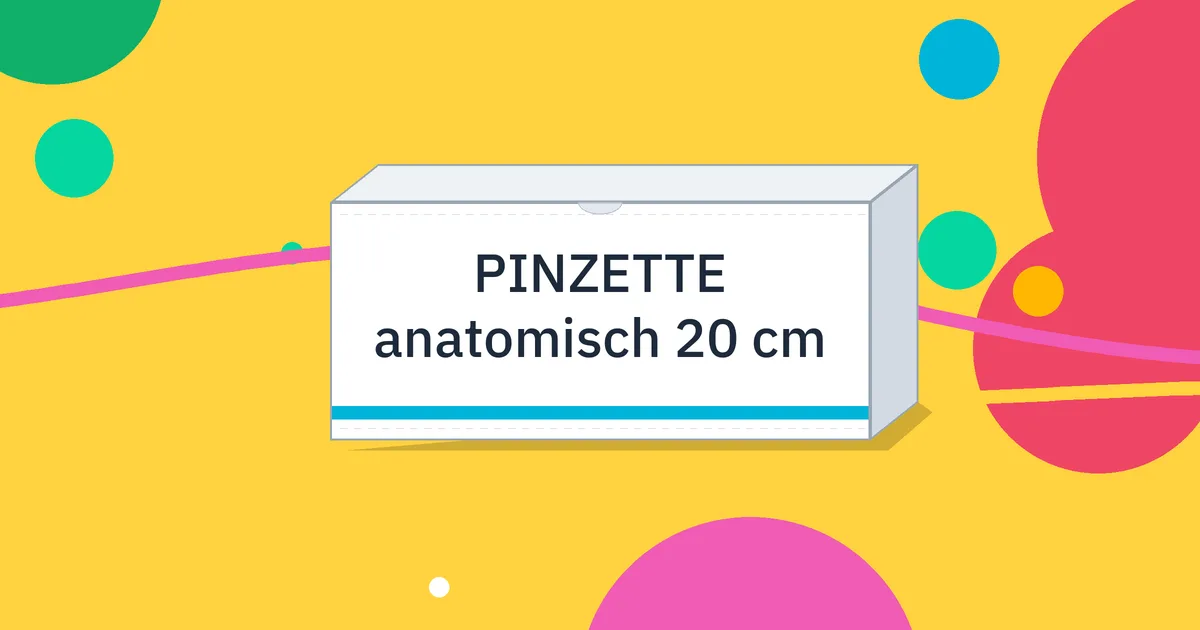 Symbolbild: Packung mit der Aufschrift PINZETTE anatomisch 20 cm (PZN 08922064) – Verfügbarkeit und Bezug in Apotheken in Frankfurt am Main