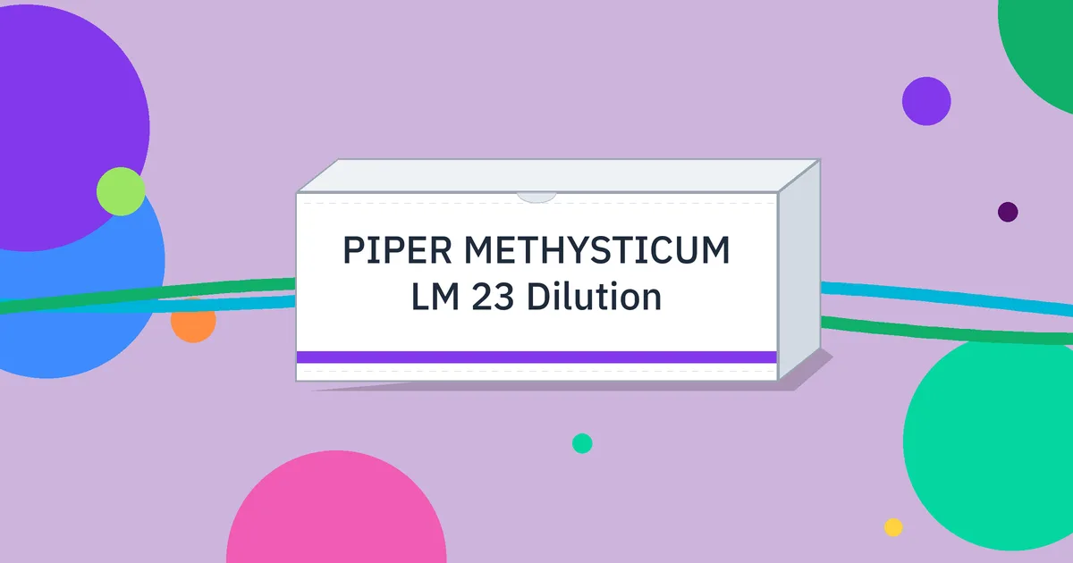 Symbolbild: Packung mit der Aufschrift PIPER METHYSTICUM LM 23 Dilution (PZN 13643550) – Verfügbarkeit und Bezug in Apotheken in Frankfurt am Main