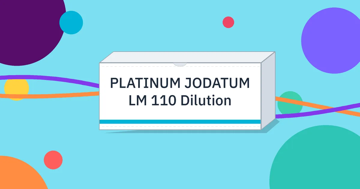 Symbolbild: Packung mit der Aufschrift PLATINUM JODATUM LM 110 Dilution (PZN 13647909) – Verfügbarkeit und Bezug in Apotheken in Frankfurt am Main