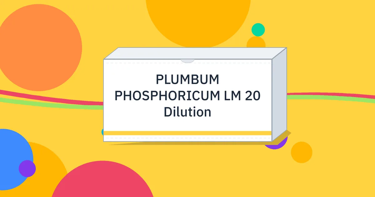 Symbolbild: Packung mit der Aufschrift PLUMBUM PHOSPHORICUM LM 20 Dilution (PZN 13042589) – Verfügbarkeit und Bezug in Apotheken in Frankfurt am Main