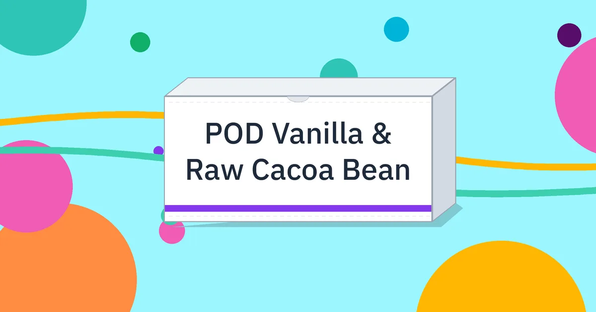 Symbolbild: Packung mit der Aufschrift POD Vanilla & Raw Cacoa Bean (PZN 18907597) – Verfügbarkeit und Bezug in Apotheken in Frankfurt am Main