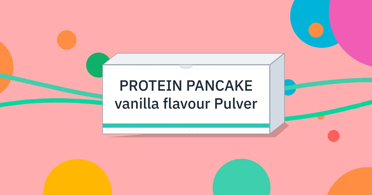 Symbolbild: Packung mit der Aufschrift PROTEIN PANCAKE vanilla flavour Pulver (PZN 14137837) – Verfügbarkeit und Bezug in Apotheken in Frankfurt am Main