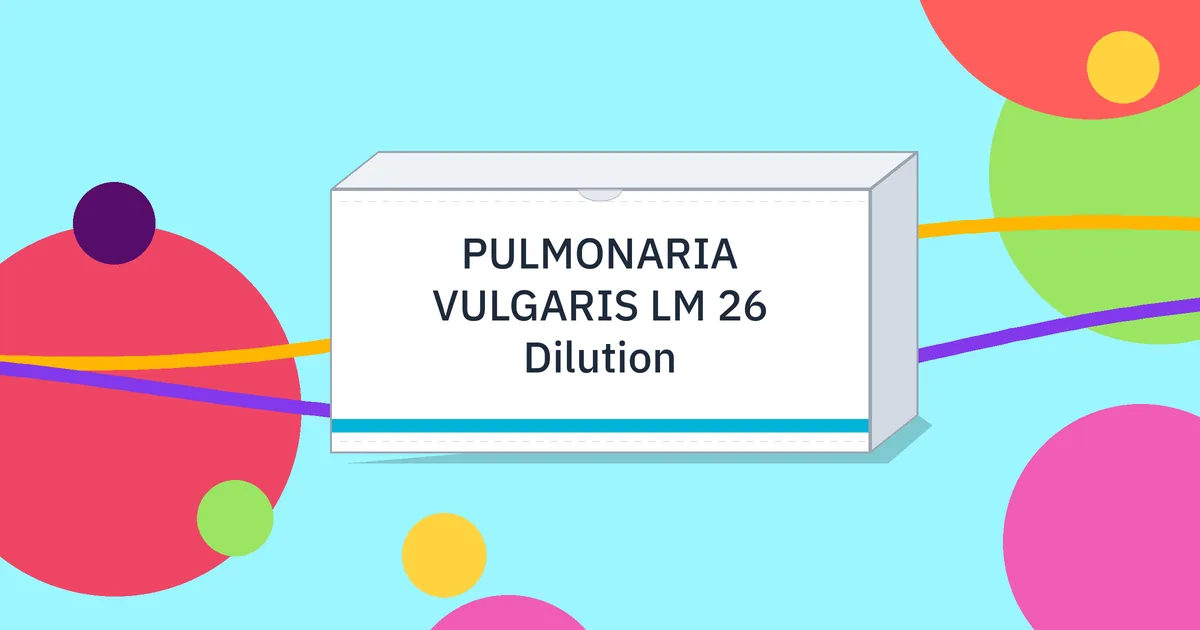 Symbolbild: Packung mit der Aufschrift PULMONARIA VULGARIS LM 26 Dilution (PZN 13671026) – Verfügbarkeit und Bezug in Apotheken in Frankfurt am Main