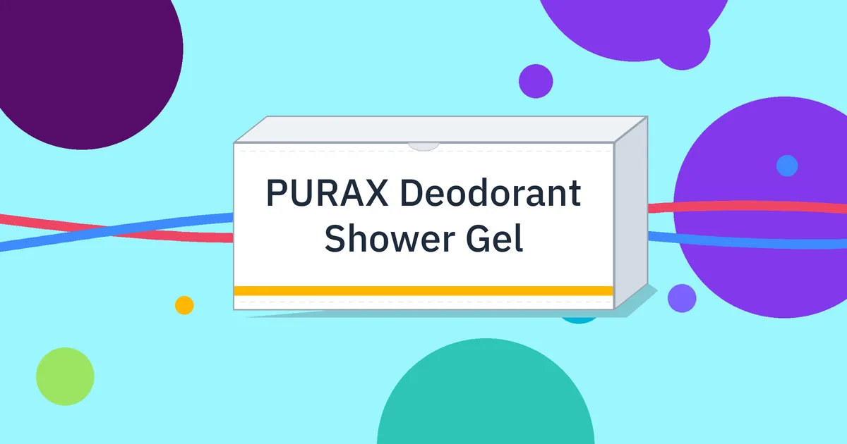 Symbolbild: Packung mit der Aufschrift PURAX Deodorant Shower Gel (PZN 17264714) – Verfügbarkeit und Bezug in Apotheken in Frankfurt am Main