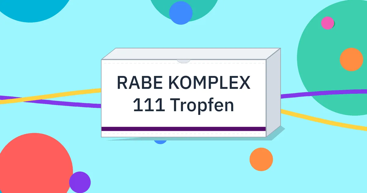Symbolbild: Packung mit der Aufschrift RABE KOMPLEX 111 Tropfen (PZN 04680492) – Verfügbarkeit und Bezug in Apotheken in Frankfurt am Main