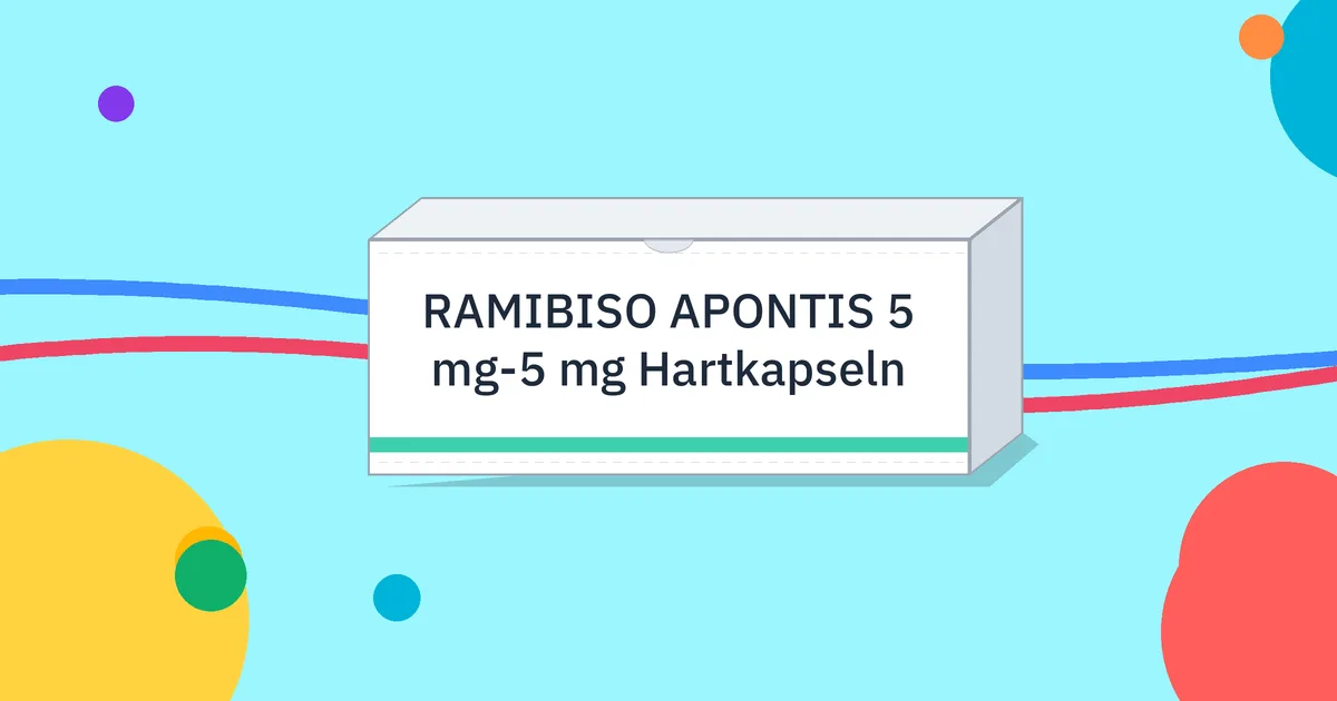 Symbolbild: Packung mit der Aufschrift RAMIBISO APONTIS 5 mg-5 mg Hartkapseln (PZN 18690985) – Verfügbarkeit und Bezug in Apotheken in Frankfurt am Main