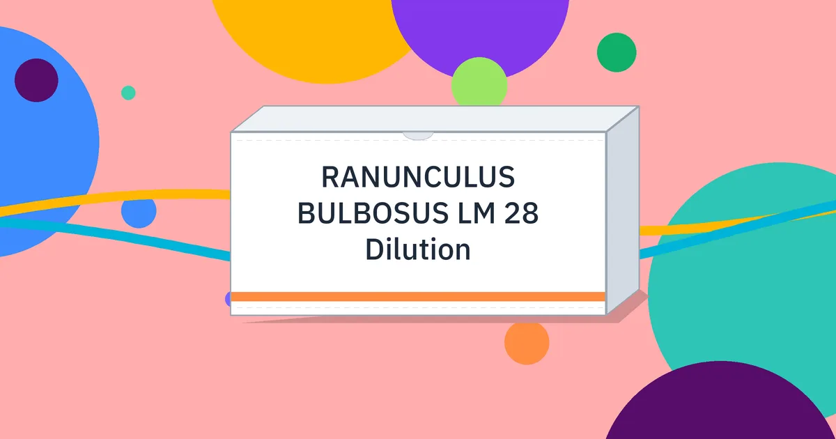 Symbolbild: Packung mit der Aufschrift RANUNCULUS BULBOSUS LM 28 Dilution (PZN 13046400) – Verfügbarkeit und Bezug in Apotheken in Frankfurt am Main