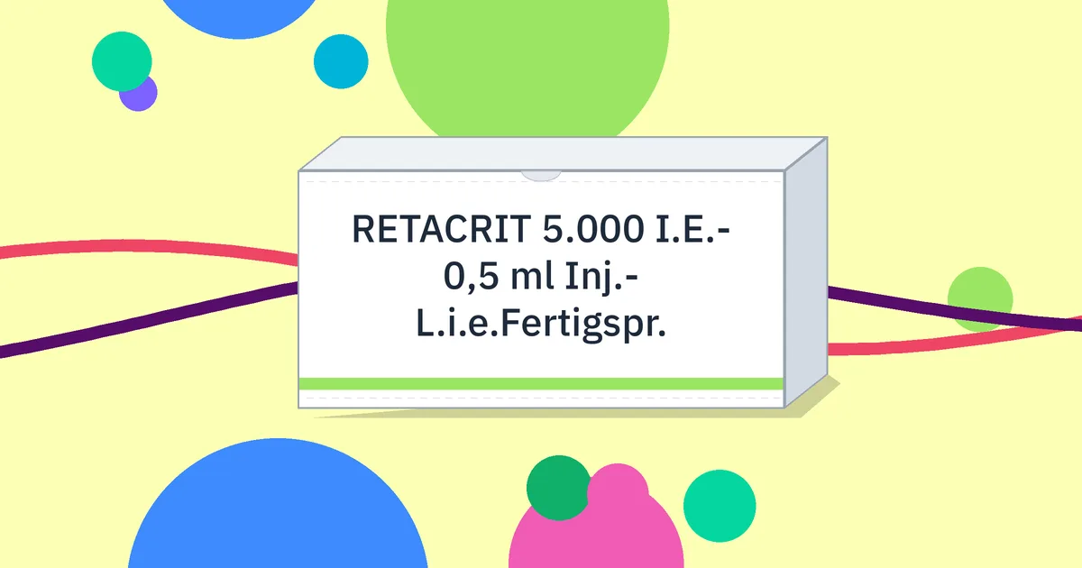 Symbolbild: Packung mit der Aufschrift RETACRIT 5.000 I.E.-0,5 ml Inj.-L.i.e.Fertigspr. (PZN 11358791) – Verfügbarkeit und Bezug in Apotheken in Frankfurt am Main