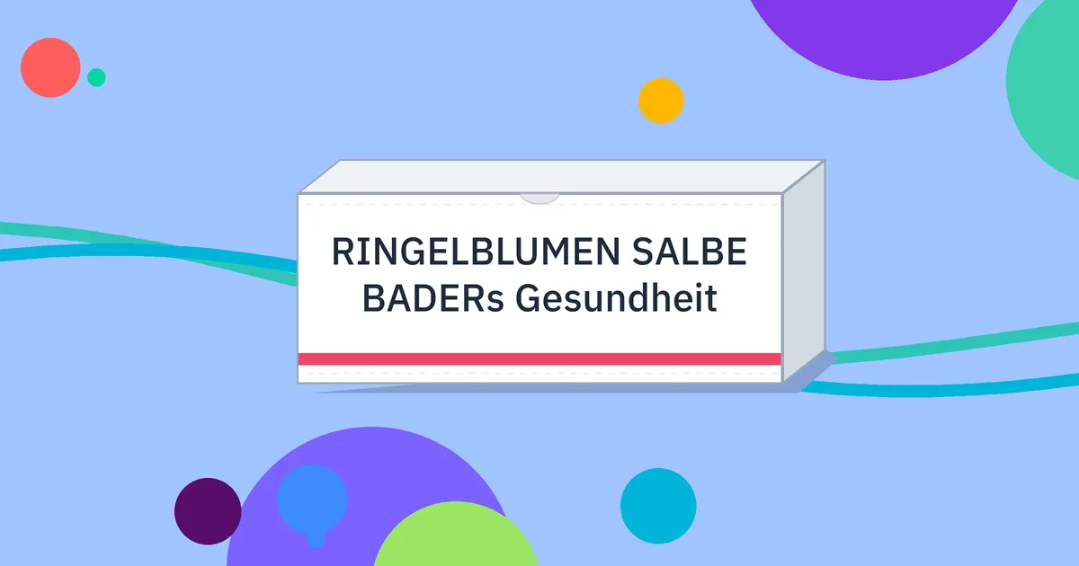 Symbolbild: Packung mit der Aufschrift RINGELBLUMEN SALBE BADERs Gesundheit (PZN 16383032) – Verfügbarkeit und Bezug in Apotheken in Frankfurt am Main