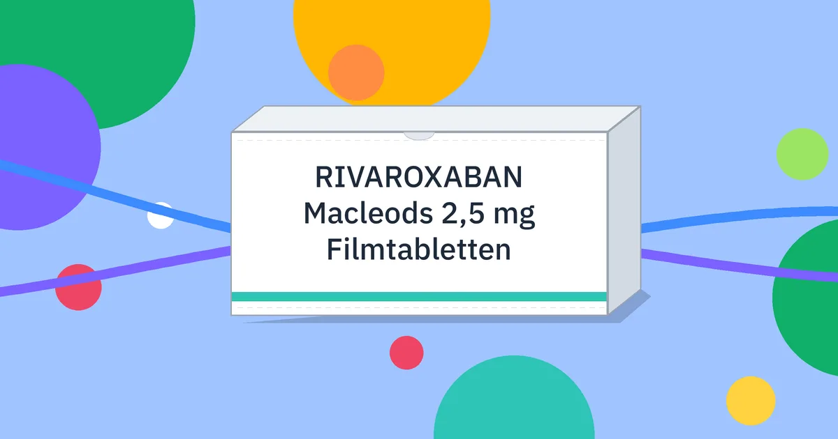 Symbolbild: Packung mit der Aufschrift RIVAROXABAN Macleods 2,5 mg Filmtabletten (PZN 20179490) – Verfügbarkeit und Bezug in Apotheken in Frankfurt am Main