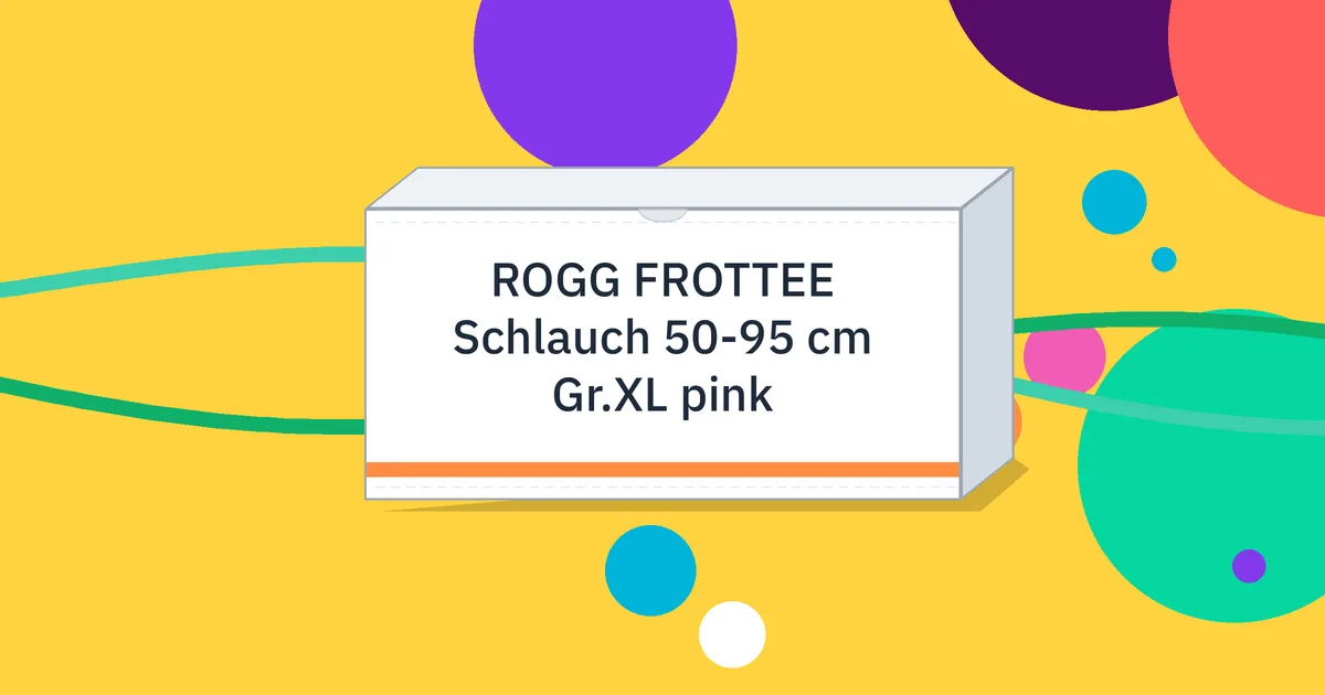 Symbolbild: Packung mit der Aufschrift ROGG FROTTEE Schlauch 50-95 cm Gr.XL pink (PZN 05963111) – Verfügbarkeit und Bezug in Apotheken in Frankfurt am Main