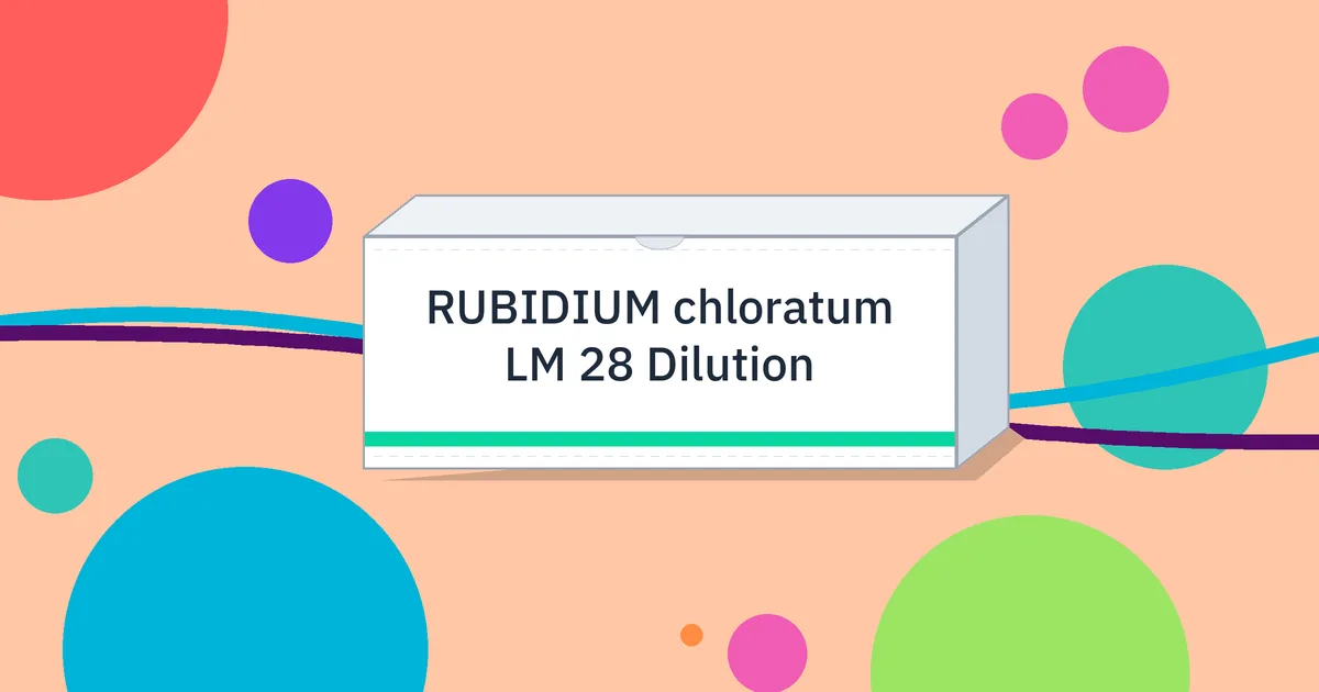 Symbolbild: Packung mit der Aufschrift RUBIDIUM chloratum LM 28 Dilution (PZN 13172027) – Verfügbarkeit und Bezug in Apotheken in Frankfurt am Main