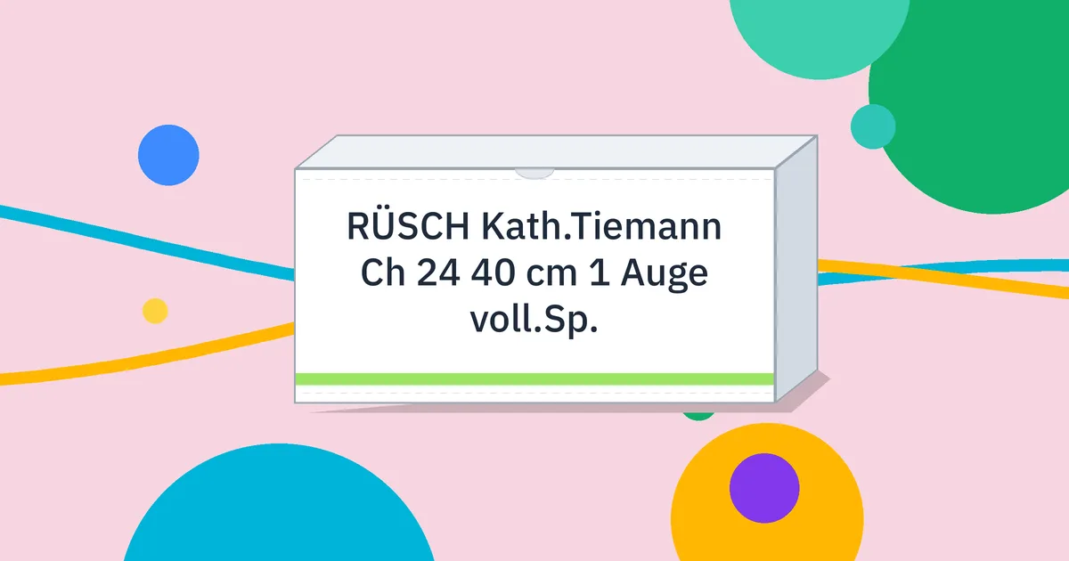 Symbolbild: Packung mit der Aufschrift RÜSCH Kath.Tiemann Ch 24 40 cm 1 Auge voll.Sp. (PZN 11523652) – Verfügbarkeit und Bezug in Apotheken in Frankfurt am Main