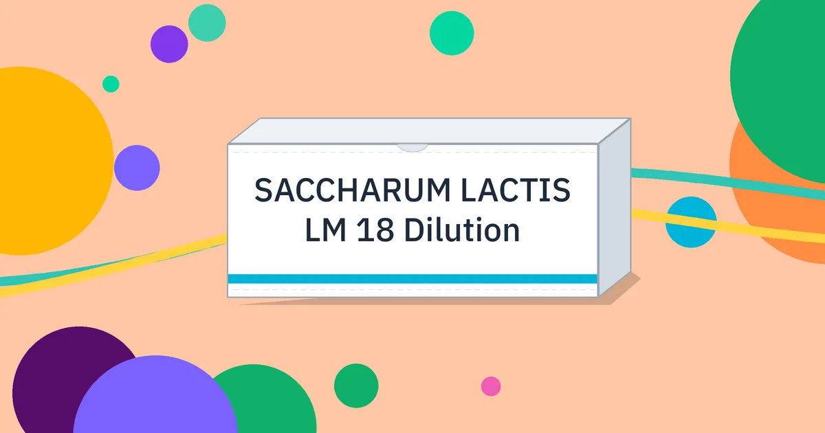 Symbolbild: Packung mit der Aufschrift SACCHARUM LACTIS LM 18 Dilution (PZN 13176798) – Verfügbarkeit und Bezug in Apotheken in Frankfurt am Main