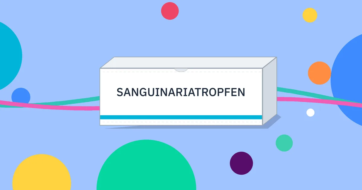 Symbolbild: Packung mit der Aufschrift SANGUINARIATROPFEN (PZN 12496012) – Verfügbarkeit und Bezug in Apotheken in Frankfurt am Main