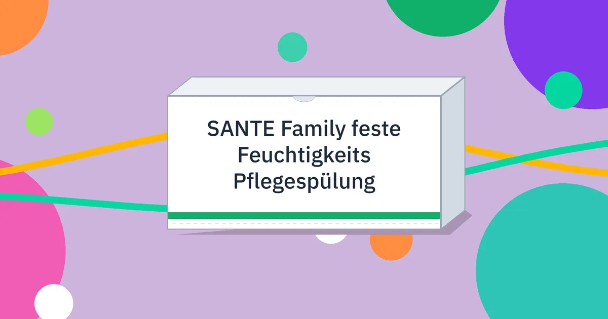 Symbolbild: Packung mit der Aufschrift SANTE Family feste Feuchtigkeits Pflegespülung (PZN 19419865) – Verfügbarkeit und Bezug in Apotheken in Frankfurt am Main