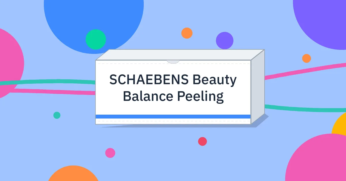 Symbolbild: Packung mit der Aufschrift SCHAEBENS Beauty Balance Peeling (PZN 19972852) – Verfügbarkeit und Bezug in Apotheken in Frankfurt am Main