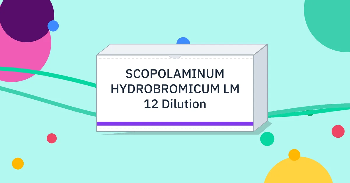 Symbolbild: Packung mit der Aufschrift SCOPOLAMINUM HYDROBROMICUM LM 12 Dilution (PZN 13691112) – Verfügbarkeit und Bezug in Apotheken in Frankfurt am Main