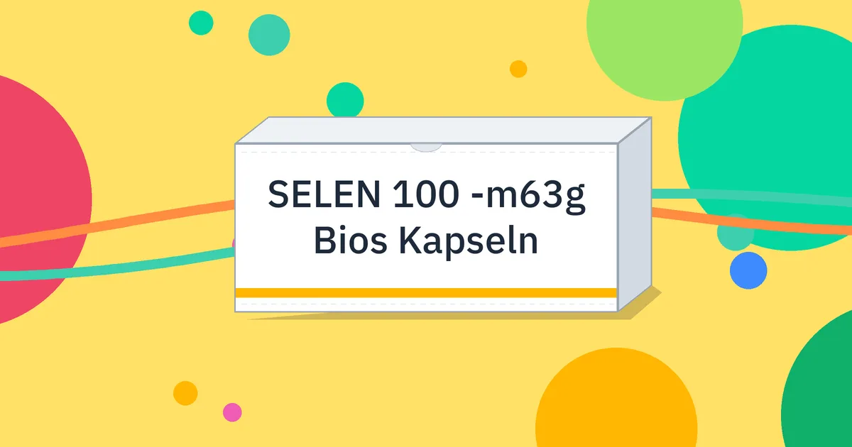 Symbolbild: Packung mit der Aufschrift SELEN 100 -m63g Bios Kapseln (PZN 00966978) – Verfügbarkeit und Bezug in Apotheken in Frankfurt am Main