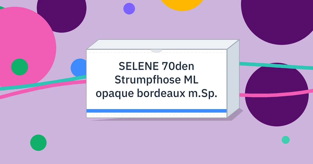 Symbolbild: Packung mit der Aufschrift SELENE 70den Strumpfhose ML opaque bordeaux m.Sp. (PZN 16173518) – Verfügbarkeit und Bezug in Apotheken in Frankfurt am Main