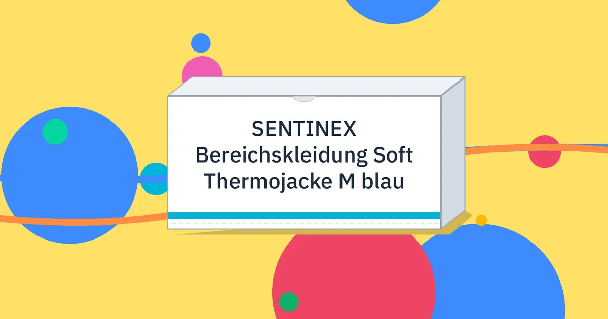 Symbolbild: Packung mit der Aufschrift SENTINEX Bereichskleidung Soft Thermojacke M blau (PZN 09286305) – Verfügbarkeit und Bezug in Apotheken in Frankfurt am Main