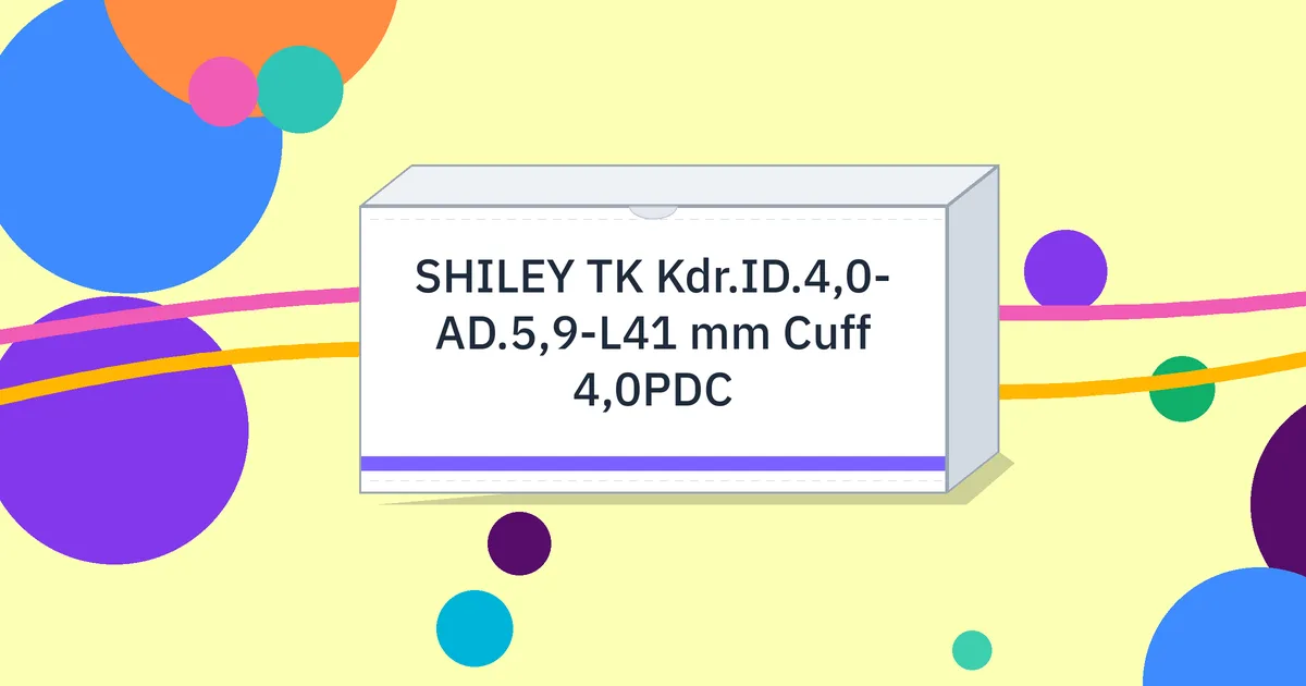 Symbolbild: Packung mit der Aufschrift SHILEY TK Kdr.ID.4,0-AD.5,9-L41 mm Cuff 4,0PDC (PZN 04110122) – Verfügbarkeit und Bezug in Apotheken in Frankfurt am Main