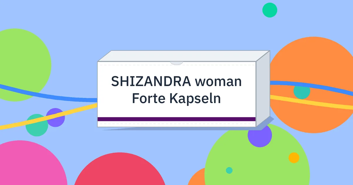 Symbolbild: Packung mit der Aufschrift SHIZANDRA woman Forte Kapseln (PZN 04777234) – Verfügbarkeit und Bezug in Apotheken in Frankfurt am Main