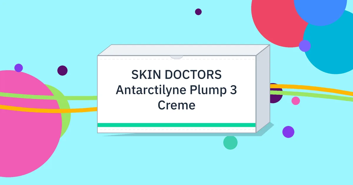 Symbolbild: Packung mit der Aufschrift SKIN DOCTORS Antarctilyne Plump 3 Creme (PZN 09087801) – Verfügbarkeit und Bezug in Apotheken in Frankfurt am Main