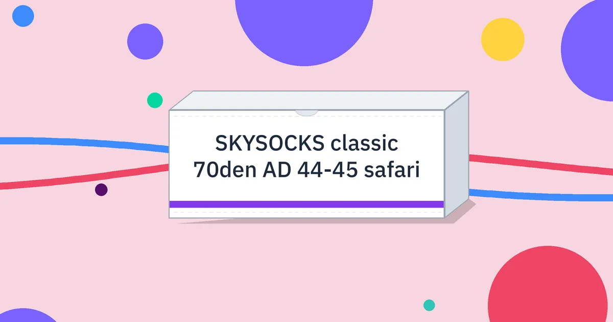 Symbolbild: Packung mit der Aufschrift SKYSOCKS classic 70den AD 44-45 safari (PZN 18663818) – Verfügbarkeit und Bezug in Apotheken in Frankfurt am Main