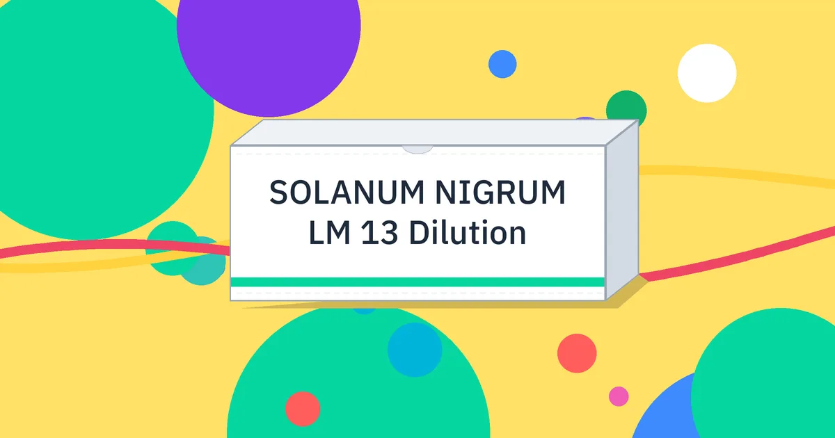 Symbolbild: Packung mit der Aufschrift SOLANUM NIGRUM LM 13 Dilution (PZN 13192857) – Verfügbarkeit und Bezug in Apotheken in Frankfurt am Main