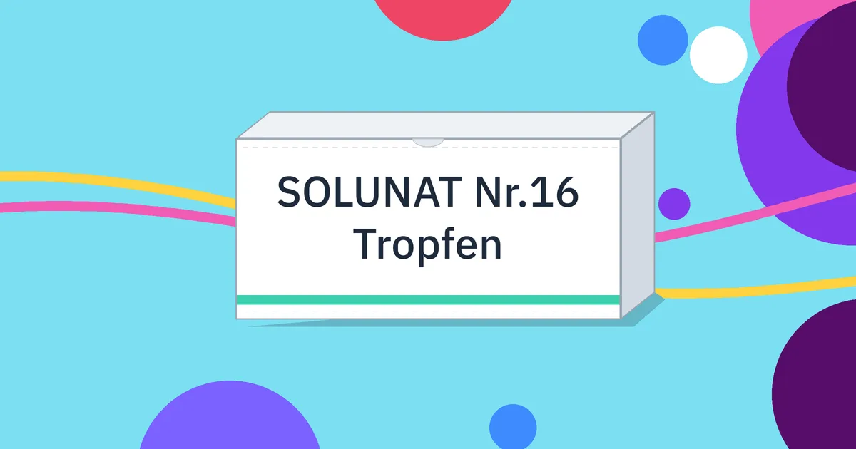 Symbolbild: Packung mit der Aufschrift SOLUNAT Nr.16 Tropfen (PZN 02941497) – Verfügbarkeit und Bezug in Apotheken in Frankfurt am Main
