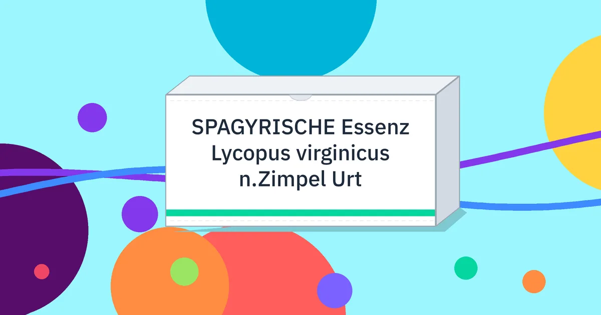 Symbolbild: Packung mit der Aufschrift SPAGYRISCHE Essenz Lycopus virginicus n.Zimpel Urt (PZN 12388280) – Verfügbarkeit und Bezug in Apotheken in Frankfurt am Main