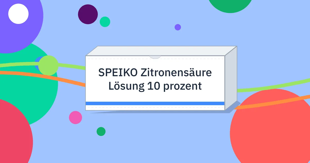 Symbolbild: Packung mit der Aufschrift SPEIKO Zitronensäure Lösung 10 prozent (PZN 05387133) – Verfügbarkeit und Bezug in Apotheken in Frankfurt am Main
