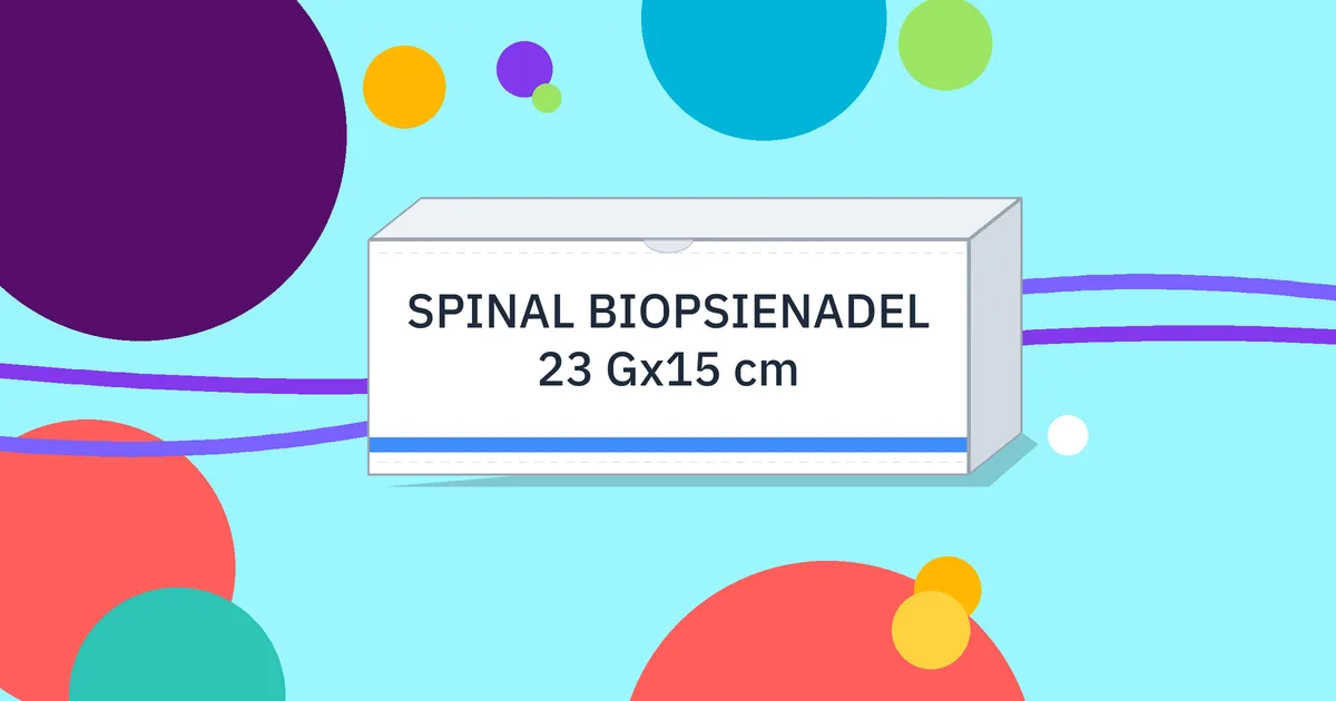 Symbolbild: Packung mit der Aufschrift SPINAL BIOPSIENADEL 23 Gx15 cm (PZN 00295484) – Verfügbarkeit und Bezug in Apotheken in Frankfurt am Main