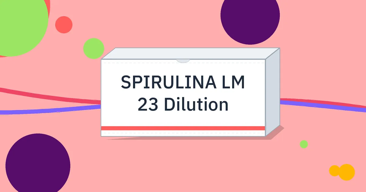 Symbolbild: Packung mit der Aufschrift SPIRULINA LM 23 Dilution (PZN 13683006) – Verfügbarkeit und Bezug in Apotheken in Frankfurt am Main