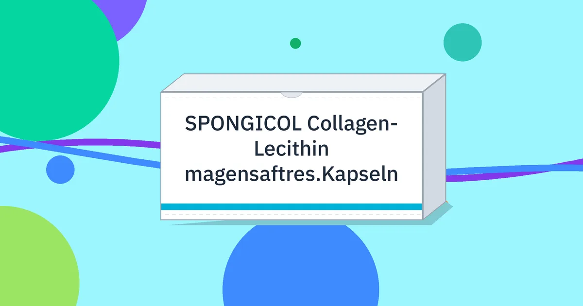 Symbolbild: Packung mit der Aufschrift SPONGICOL Collagen-Lecithin magensaftres.Kapseln (PZN 02173294) – Verfügbarkeit und Bezug in Apotheken in Frankfurt am Main