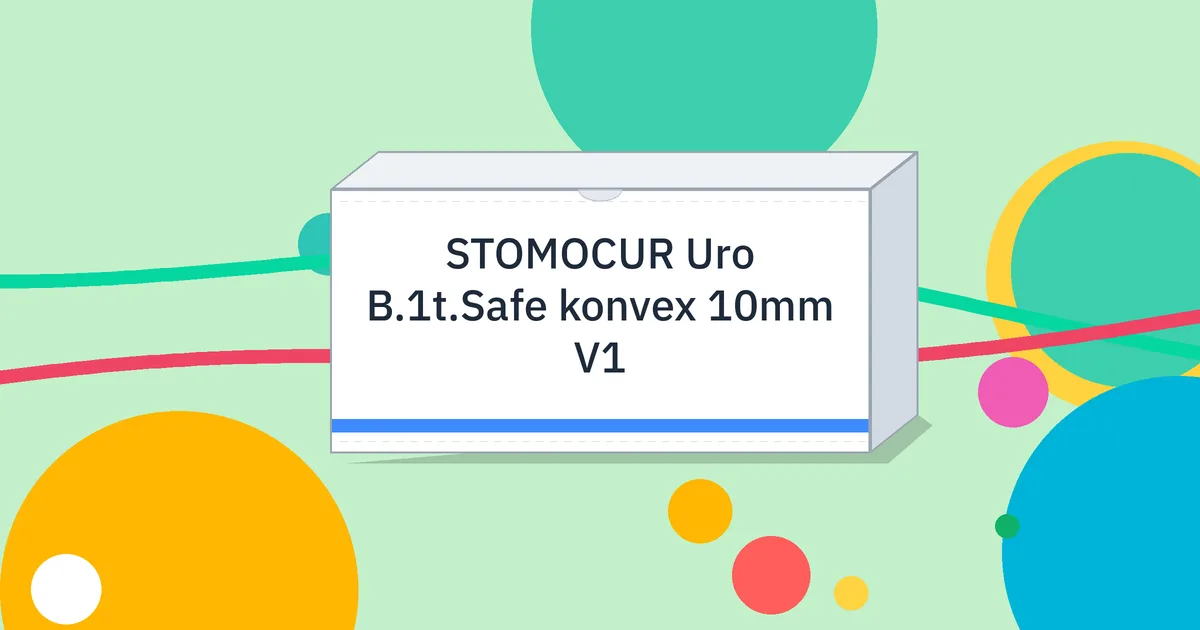 Symbolbild: Packung mit der Aufschrift STOMOCUR Uro B.1t.Safe konvex 10mm V1 (PZN 13866793) – Verfügbarkeit und Bezug in Apotheken in Frankfurt am Main