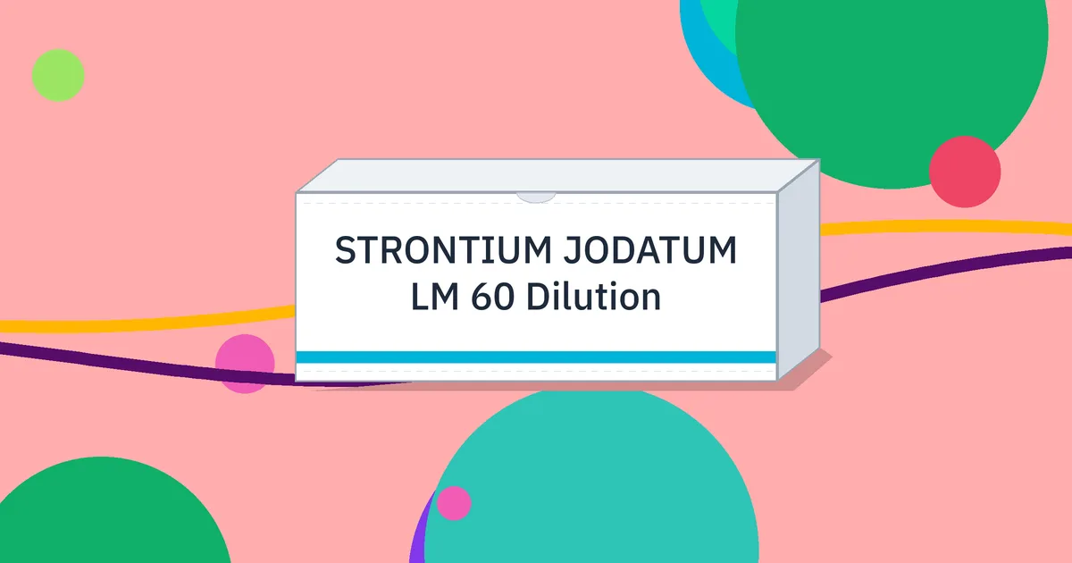 Symbolbild: Packung mit der Aufschrift STRONTIUM JODATUM LM 60 Dilution (PZN 13204193) – Verfügbarkeit und Bezug in Apotheken in Frankfurt am Main