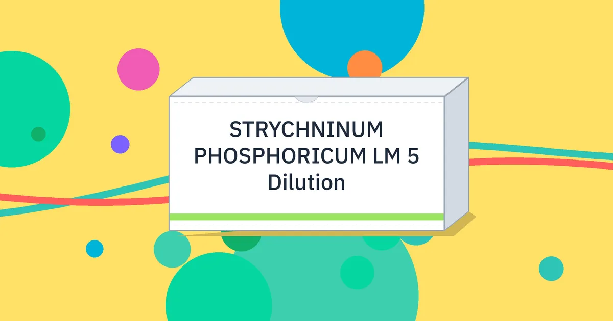 Symbolbild: Packung mit der Aufschrift STRYCHNINUM PHOSPHORICUM LM 5 Dilution (PZN 13207091) – Verfügbarkeit und Bezug in Apotheken in Frankfurt am Main